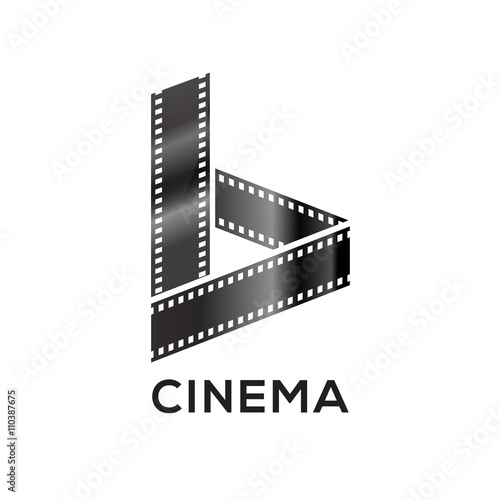 Abstract letter B logo for negative videotape film production Stock ...