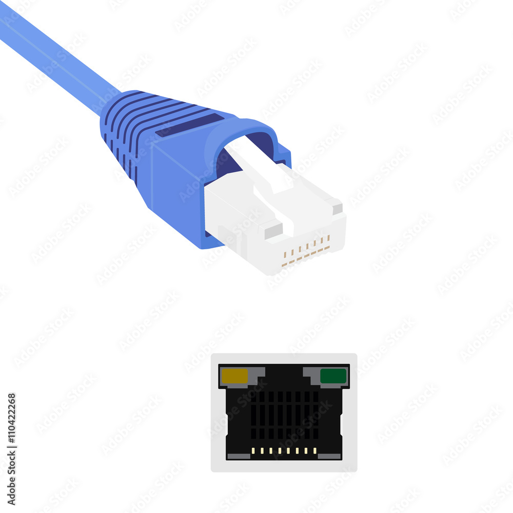 Ethernet cable, port Stock Vector | Adobe Stock