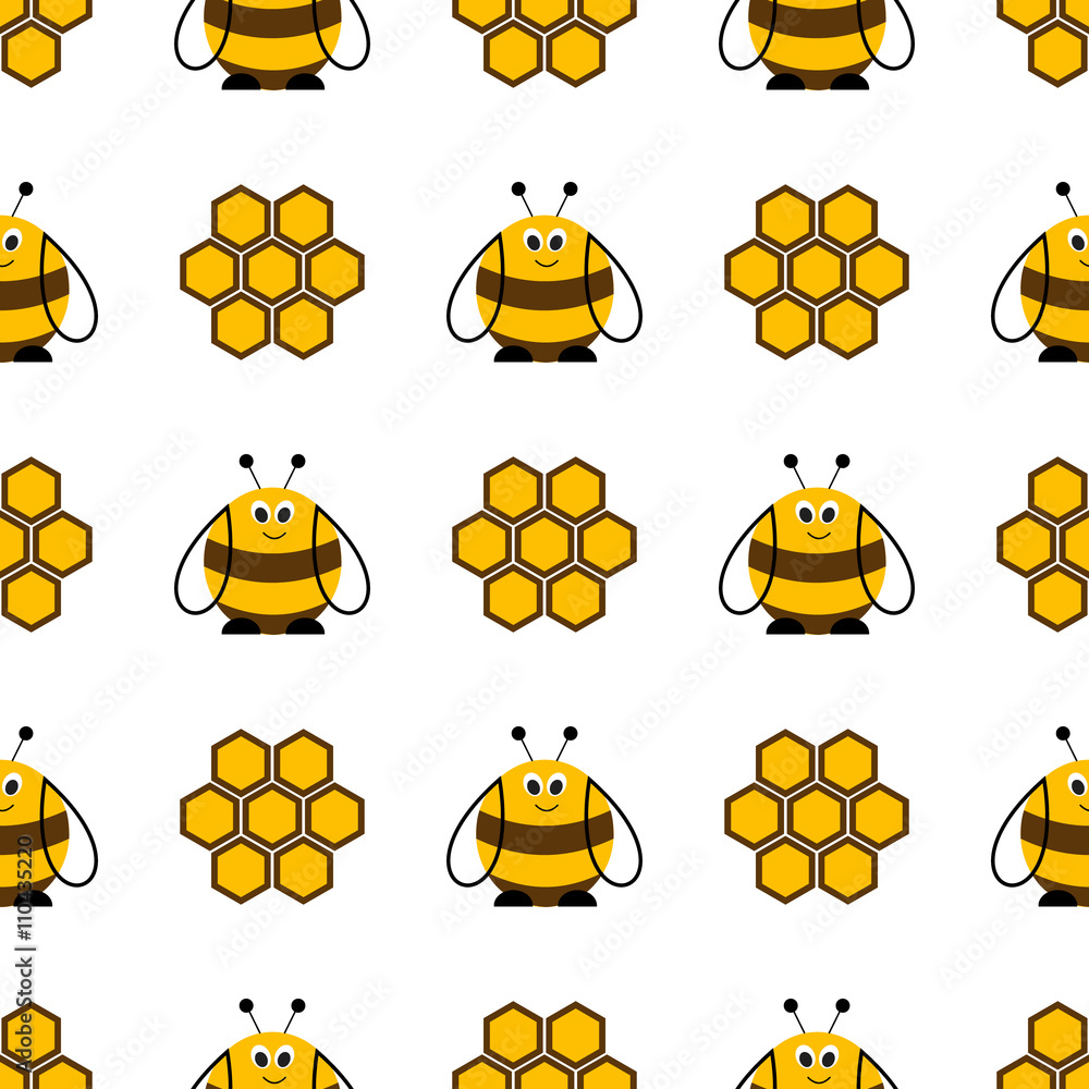 Seamless vector pattern with insects. Symmetrical background with cute ...