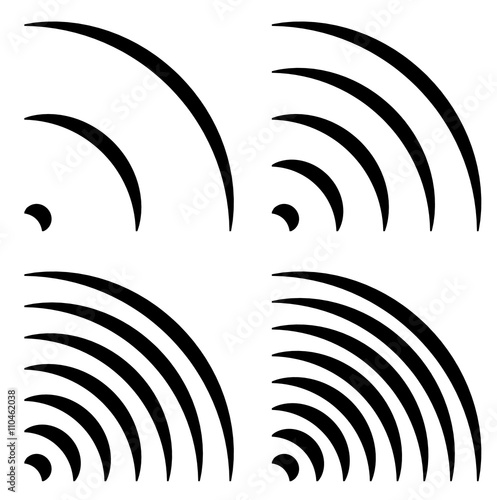 Signal shapes, generic quarter circles, bent lines with differen Stock ...