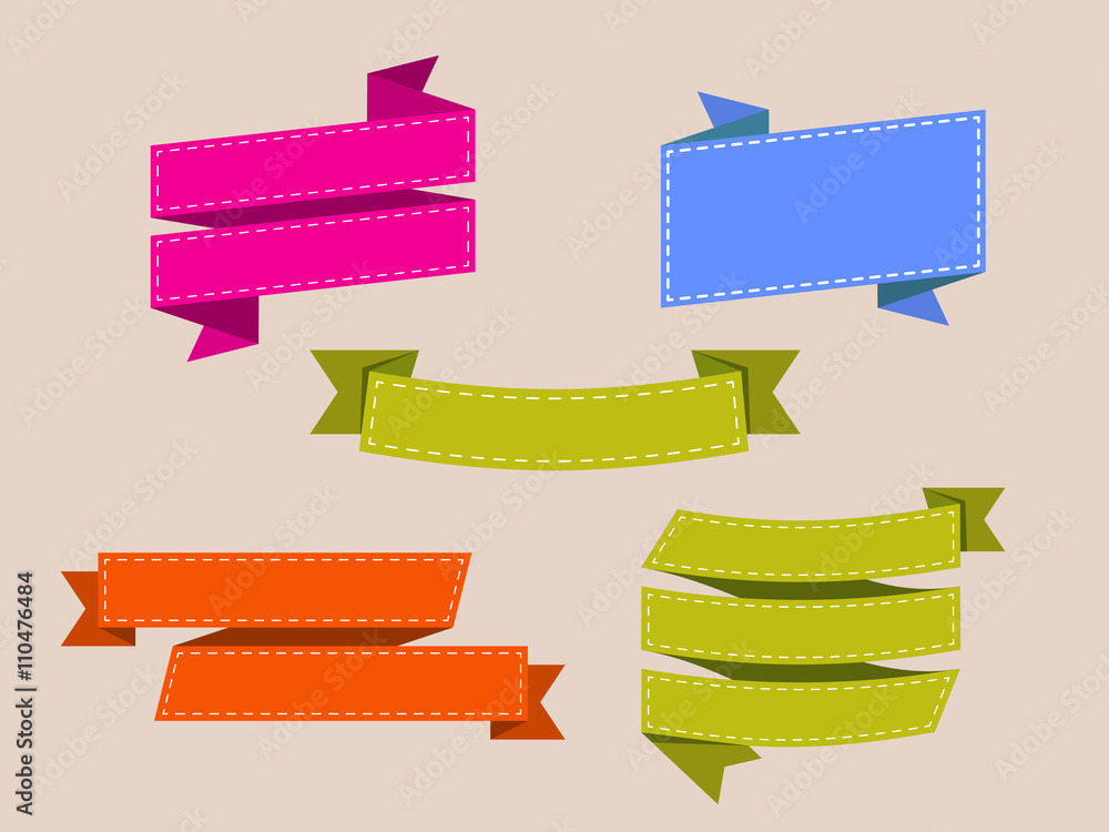 vector set of flat ribbons Stock Vector | Adobe Stock