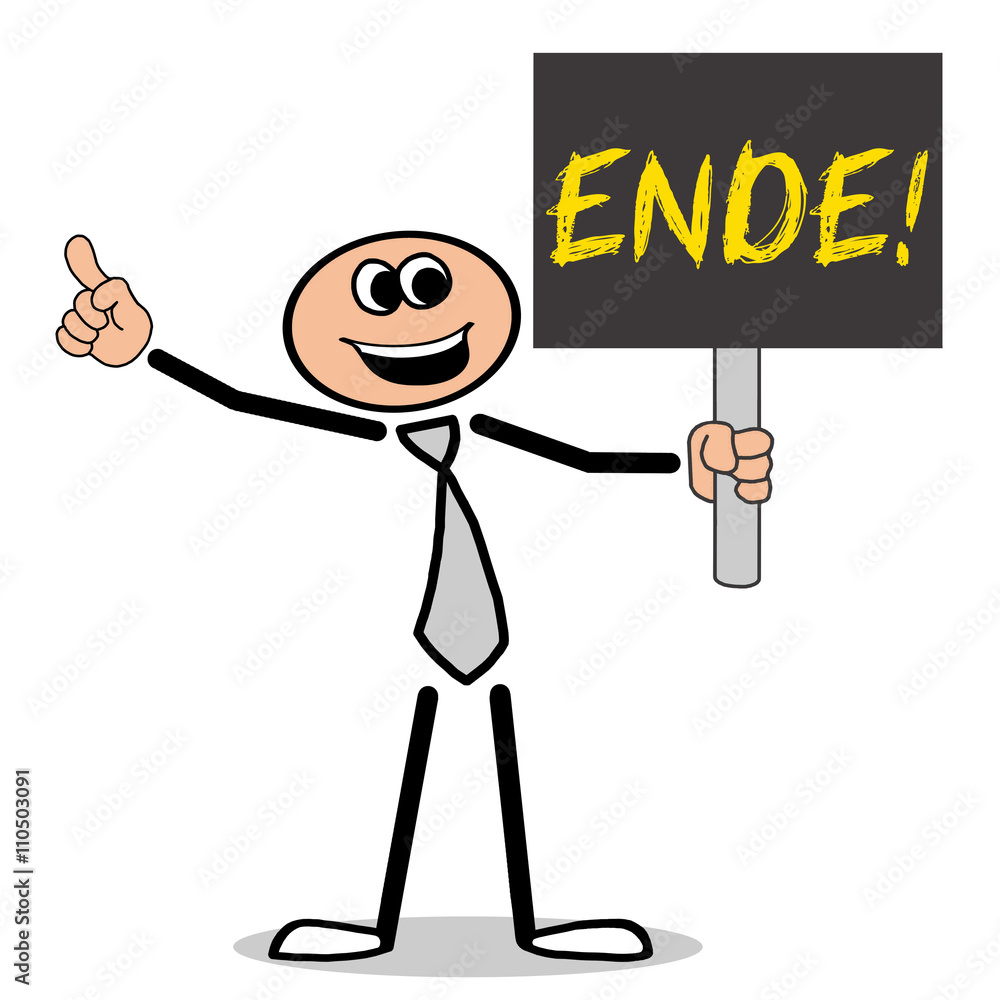 Stock-Foto „Ende! Mann mit Schild“ | Adobe Stock