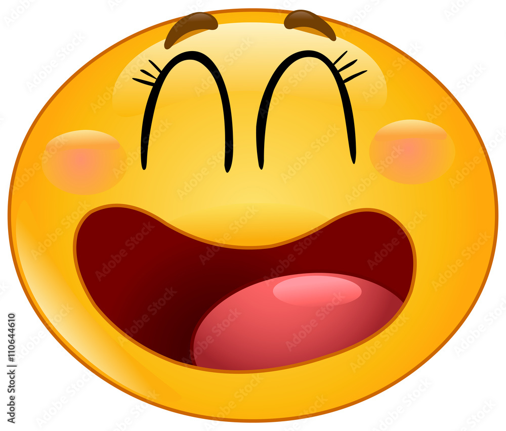 Laughing manga emoticon Stock Vector | Adobe Stock