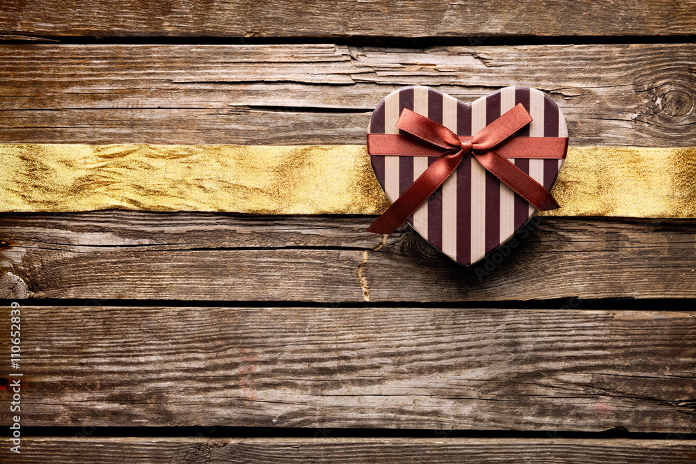 Heart Shaped Valentines Day Gift Box Stock Photo Adobe Stock