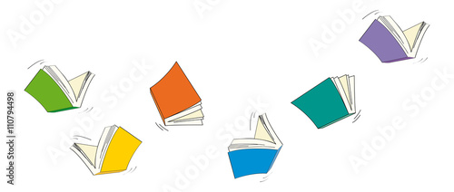libros volando color Stock Vector | Adobe Stock