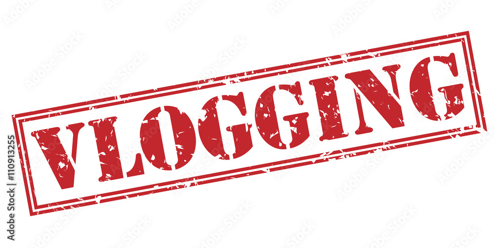 vlogging red stamp on white background Stock Illustration | Adobe Stock