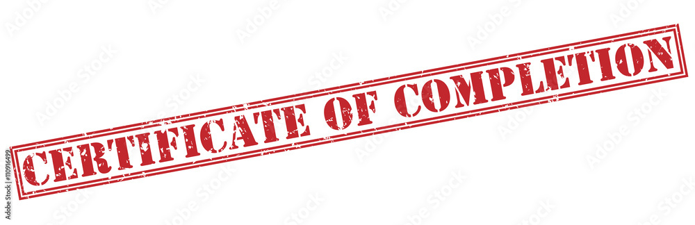 certificate of completion red stamp on white background Stock ...