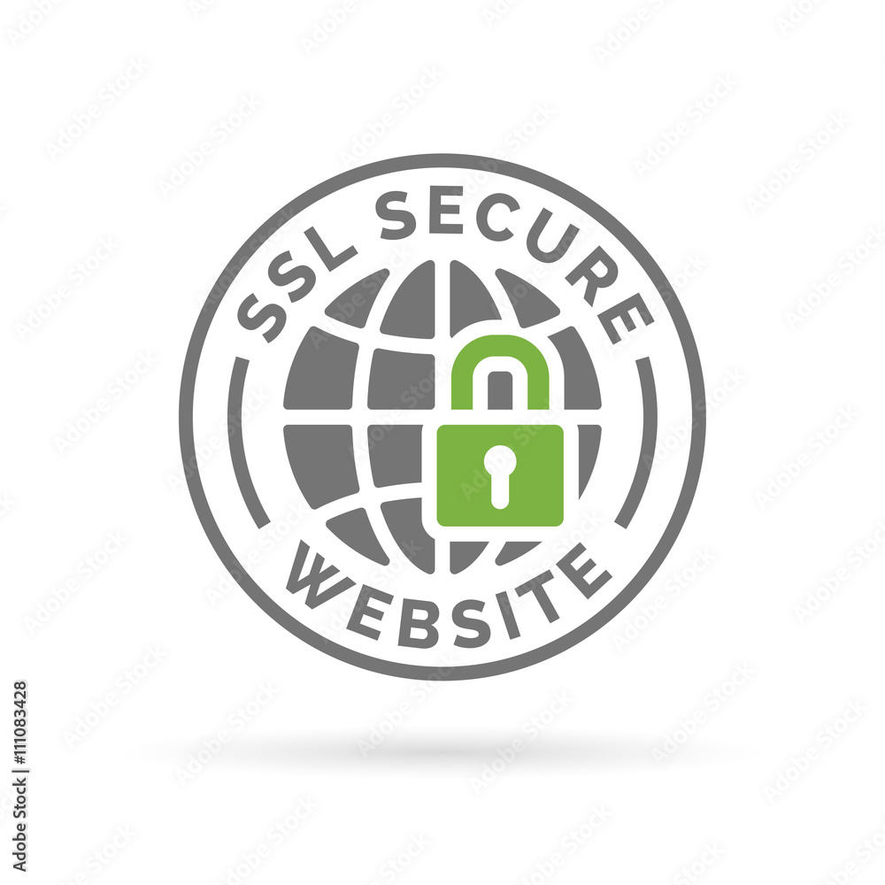 Secure SSL website icon. Globe with padlock sign. Secure globe symbol ...