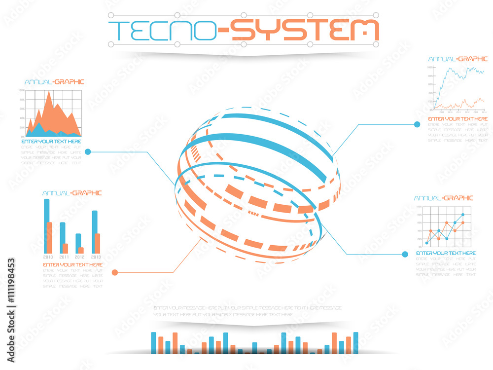 INFOGRAPHIC TECNO SYSTEM BLUE Stock Vector | Adobe Stock