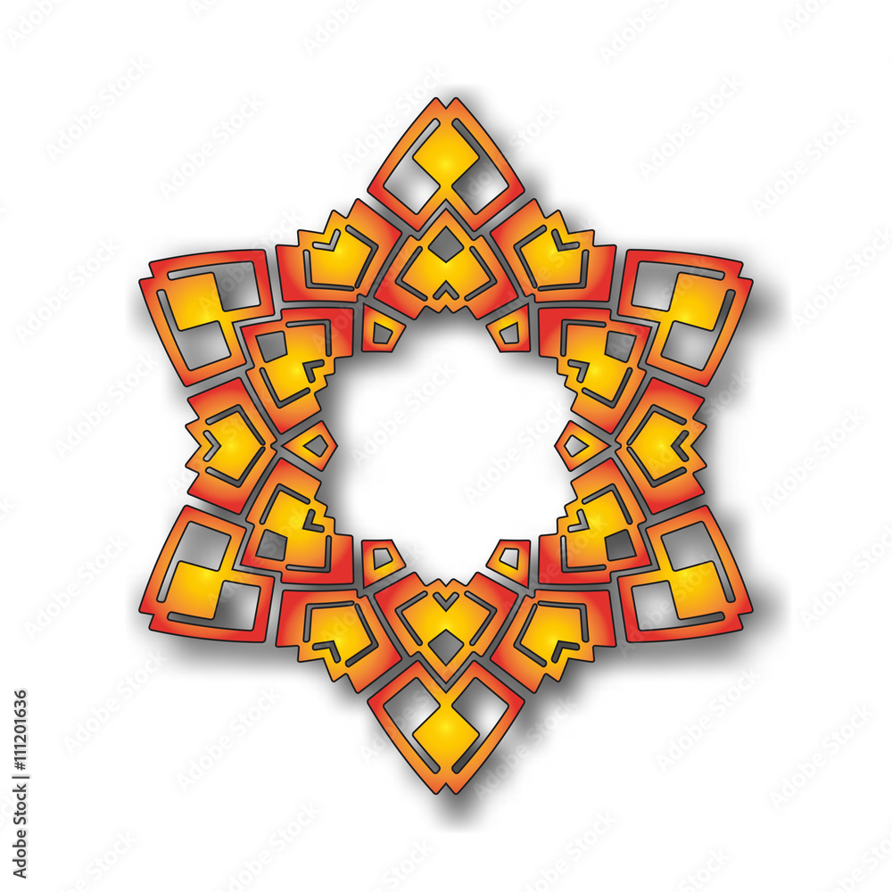 vector abstract circular star pattern design mandala style. Round ...