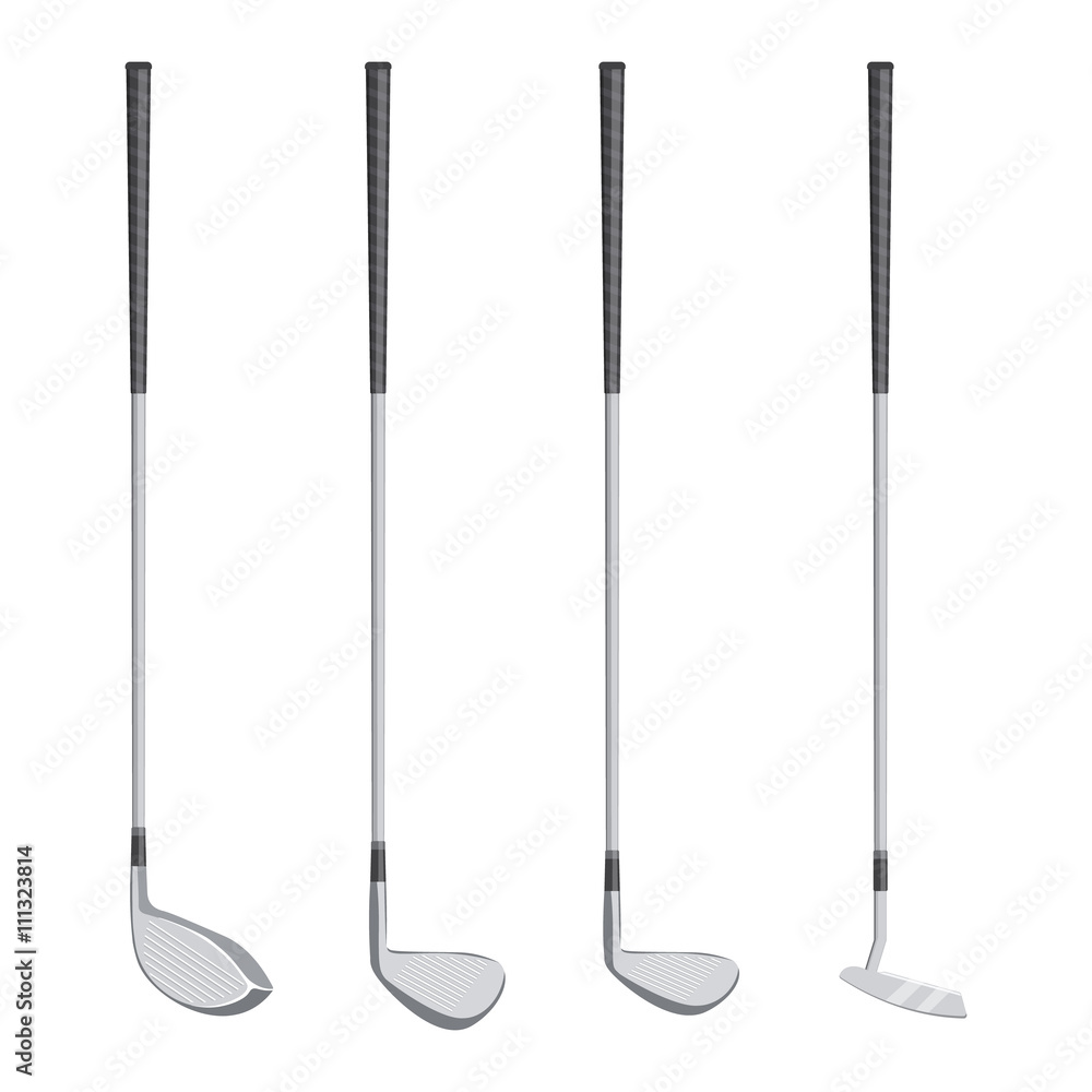 golf clubs vector illustration isolated on white background Stock ...