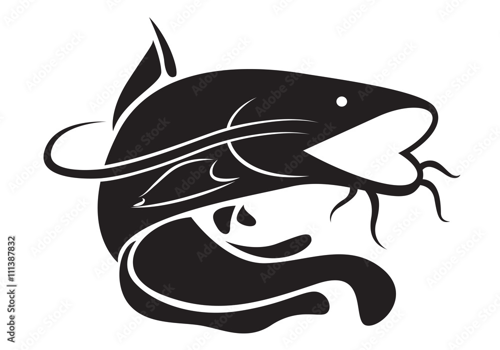 graphic catfish, vector Stock Vector | Adobe Stock
