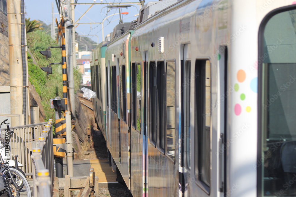KAMAKURA, JAPAN - June 4: Enoden Line in Kamakura, Japan on June 4 ...