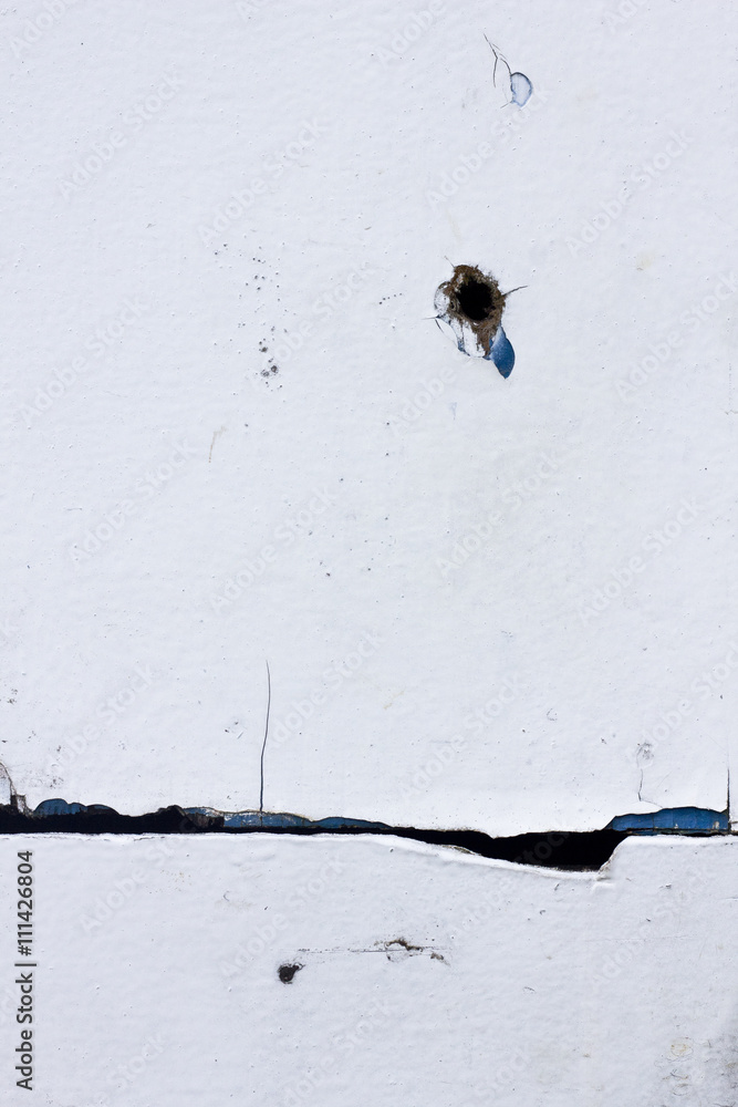 Texture of white wall with broken parts, holes, that creates a creepy ...
