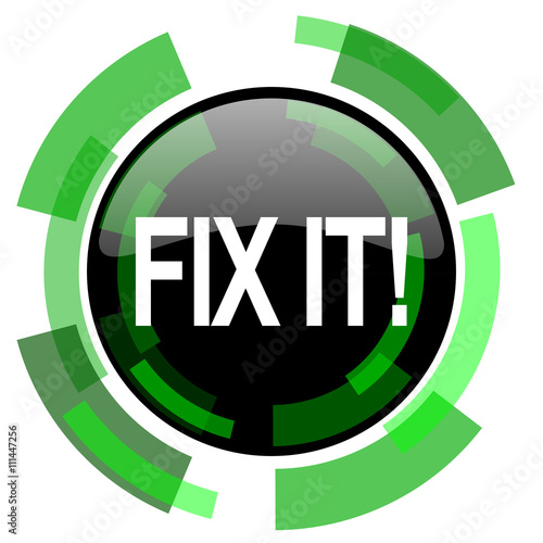 fix it icon, green modern design isolated button, web and mobile app ...