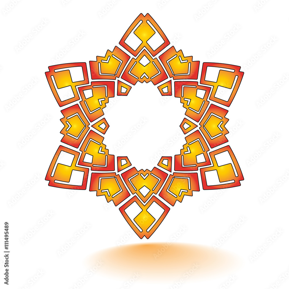 vector abstract circular star pattern design mandala style. Round ...