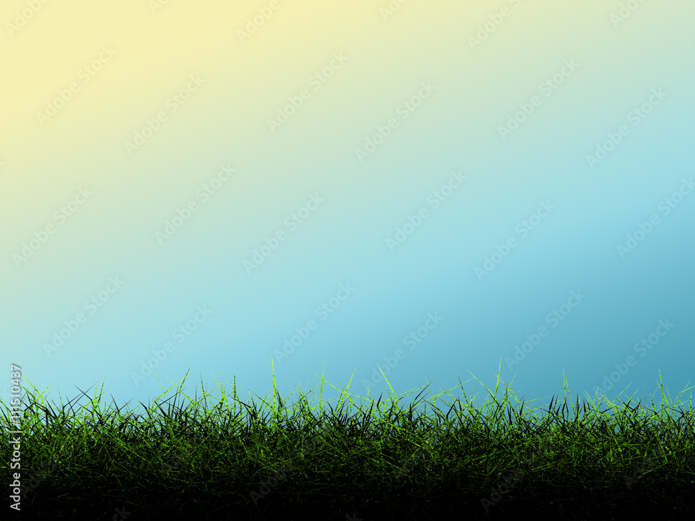 green grass side view with blue gradient background Stock Photo | Adobe ...