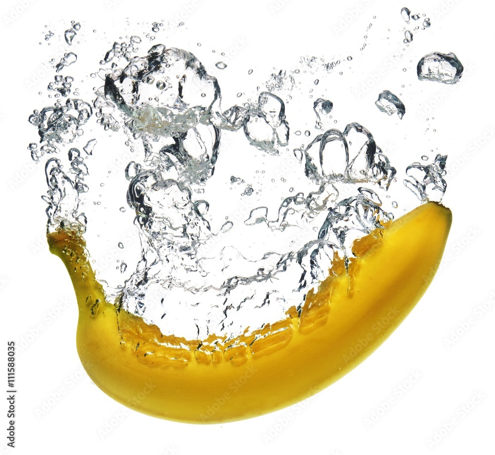 A background of bubbles forming in water after yellow banana are dropped into it. Stock Photo ...