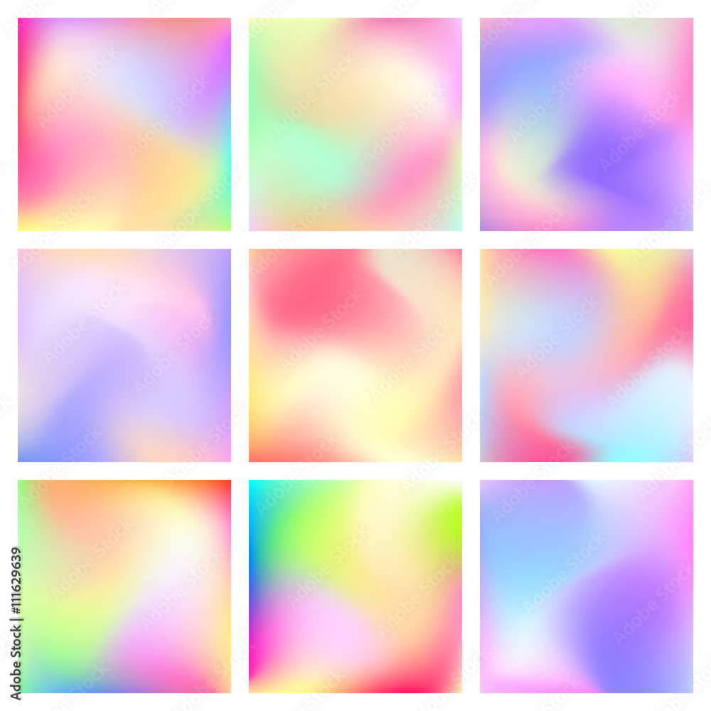 Abstract blur gradient backgrounds set with trend pastel pink, purple ...