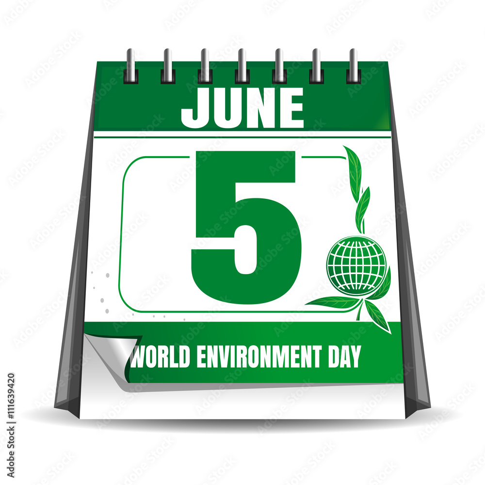 World Environment Day. Calendar. 5 June. Environment Day date in the ...