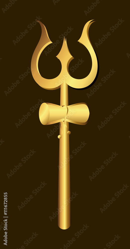 Golden Trident of Shiva Vector Symbol Stock Vector | Adobe Stock