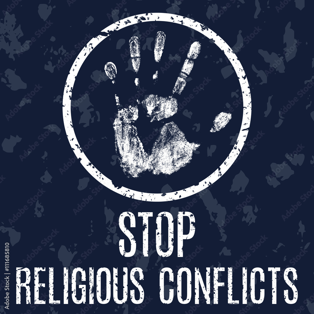 Vector de Stock stop religious conflicts vector sign | Adobe Stock