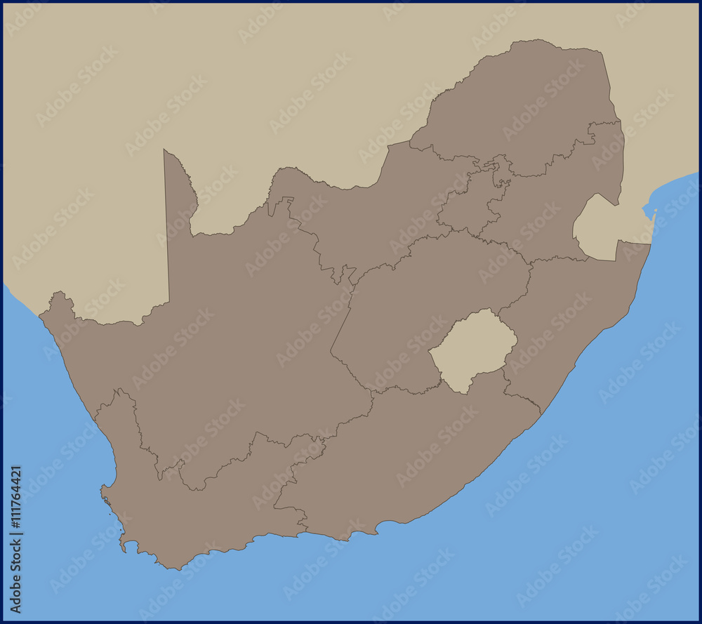 Empty Political Map of South Africa Stock Vector | Adobe Stock