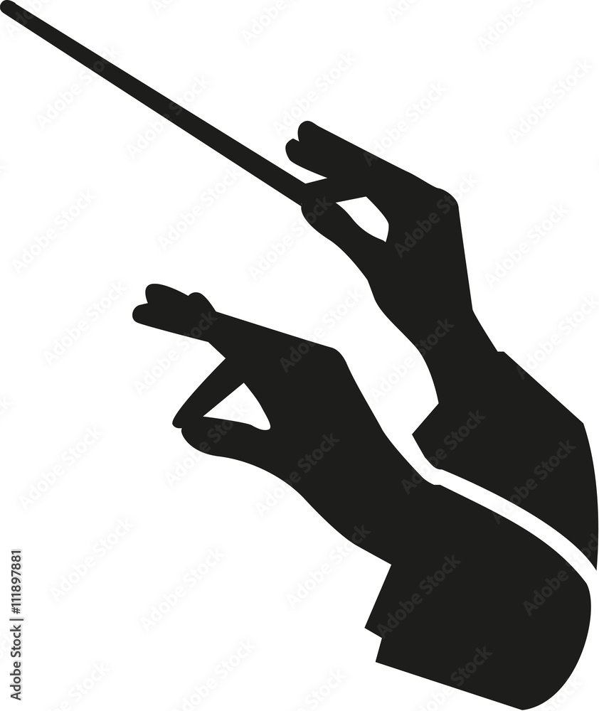 Conductor hands with baton Stock Vector | Adobe Stock