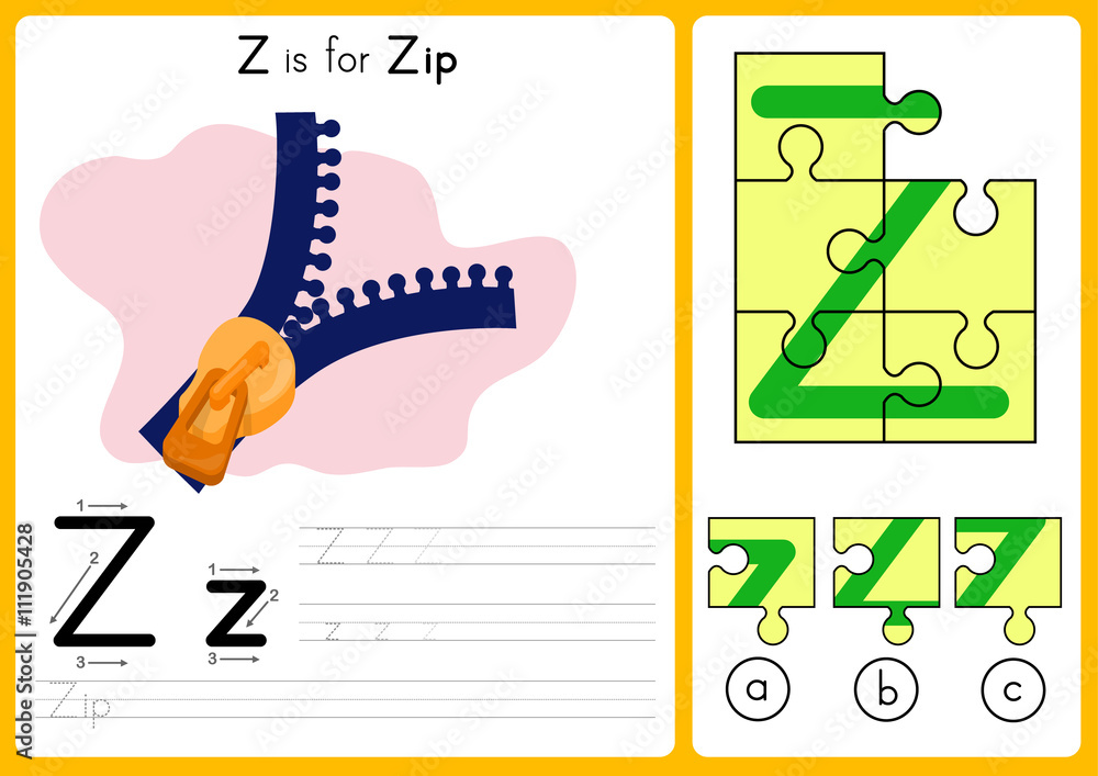 Alphabet A-Z Tracing and puzzle Worksheet, Exercises for kids ...