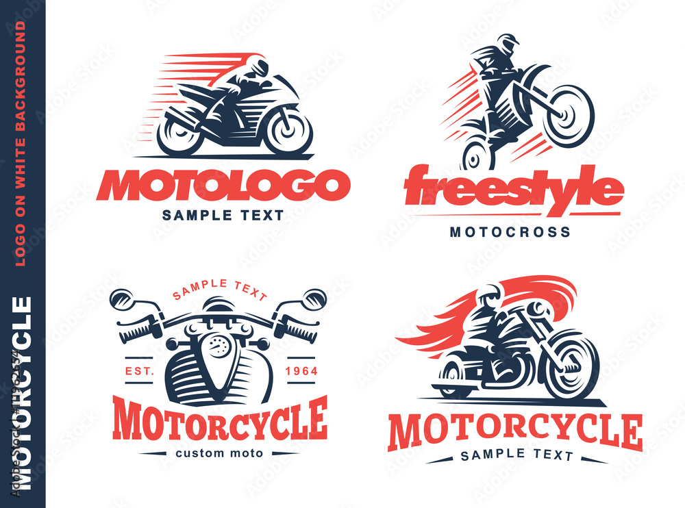 Motorcycle Shield emblem, logo design. Stock Vector | Adobe Stock
