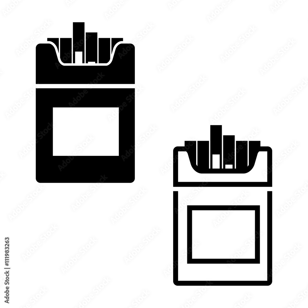 Vector black Cigarettes icon Stock Vector | Adobe Stock