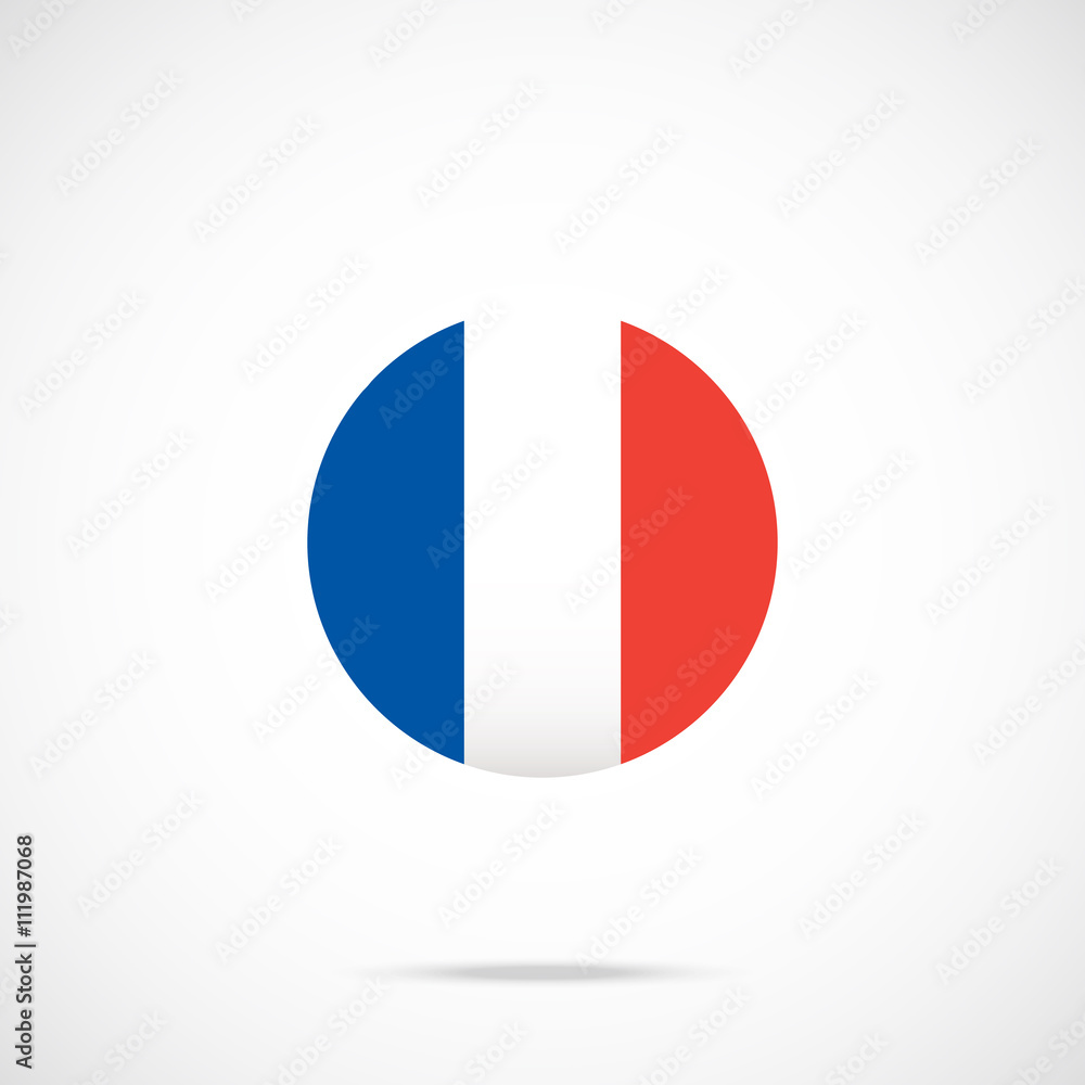 France flag round icon. France flag icon with accurate official color ...