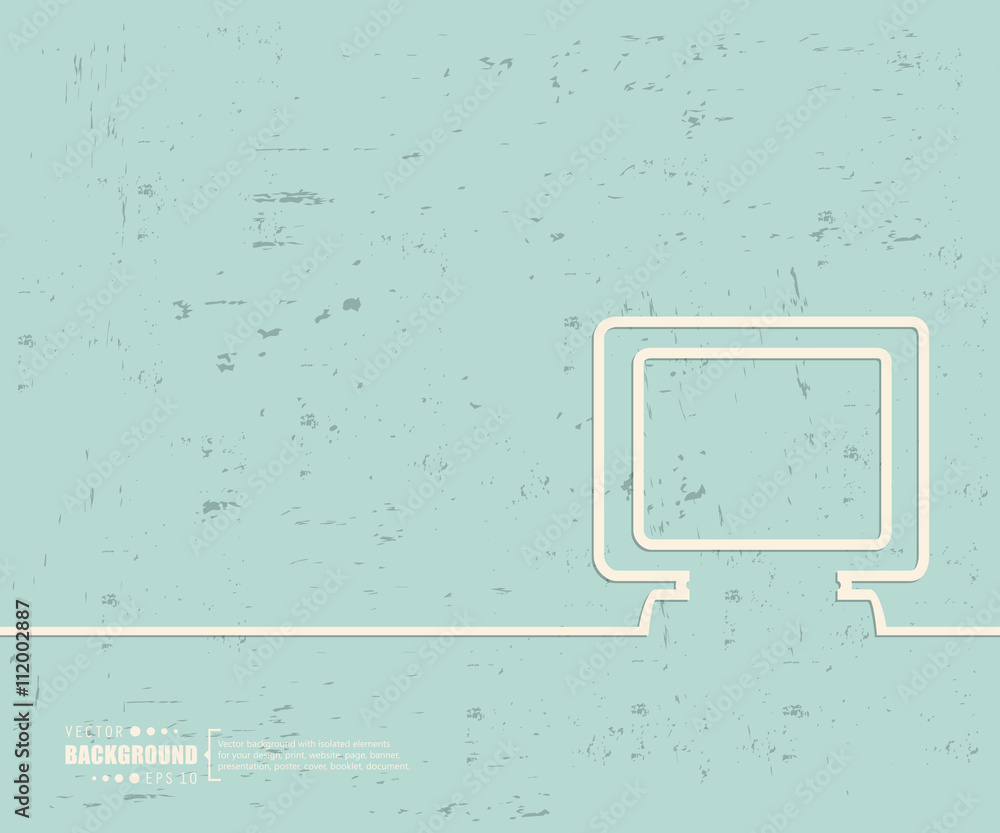 Creative vector monitor. Art illustration template background. For ...