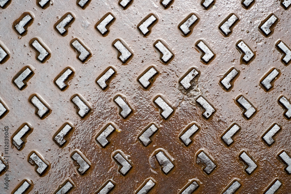 Manhole texture. Foundry design for manhole cover Stock Photo | Adobe Stock