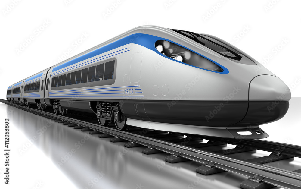 High-speed bullet train. 3d render Stock Illustration | Adobe Stock