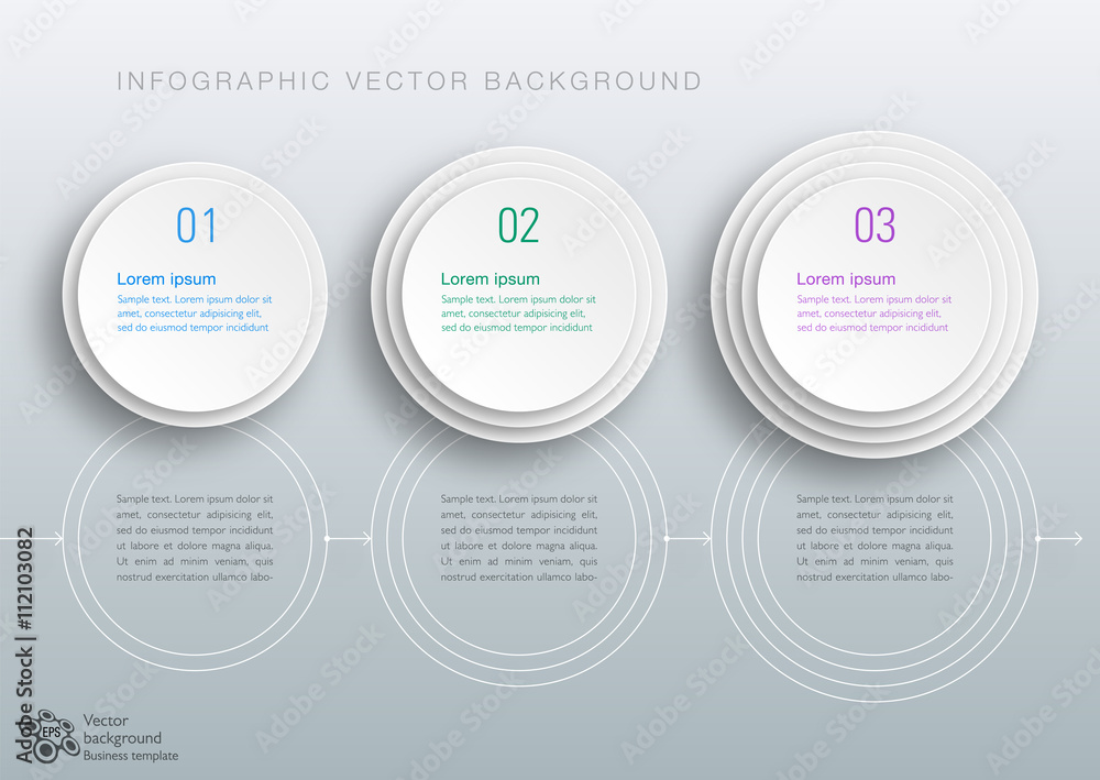 Infographics Vector Background 3-Step Process Stock Vector | Adobe Stock