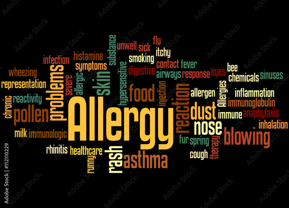 Allergy, word cloud concept Stock Illustration | Adobe Stock
