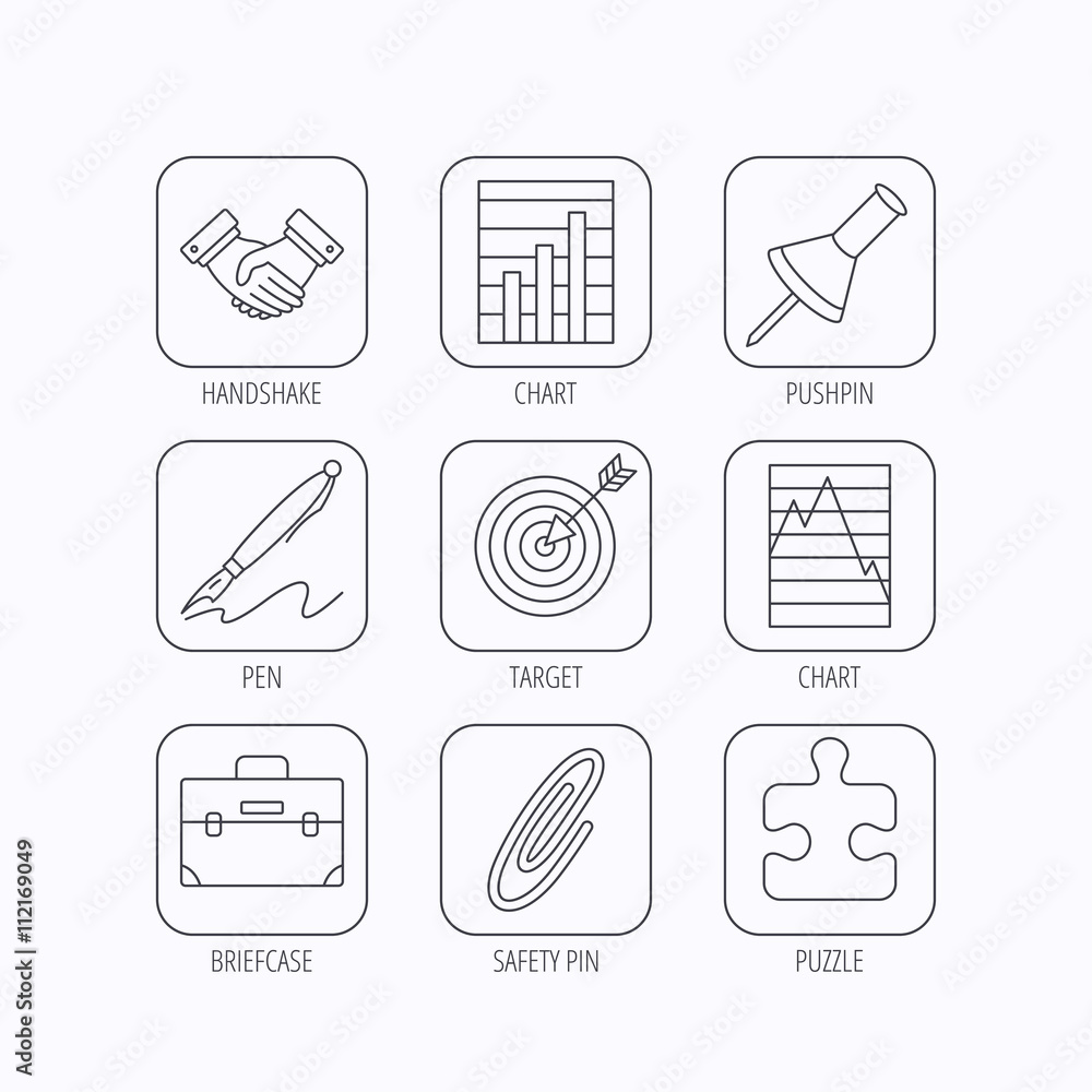Handshake, graph charts and target icons. Stock Vector | Adobe Stock Handshake, graph charts and target icons. Stock Vector | Adobe Stock