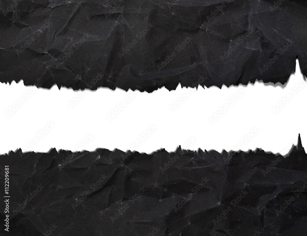 Crumpled torn black paper texture background. with copy space Stock ...