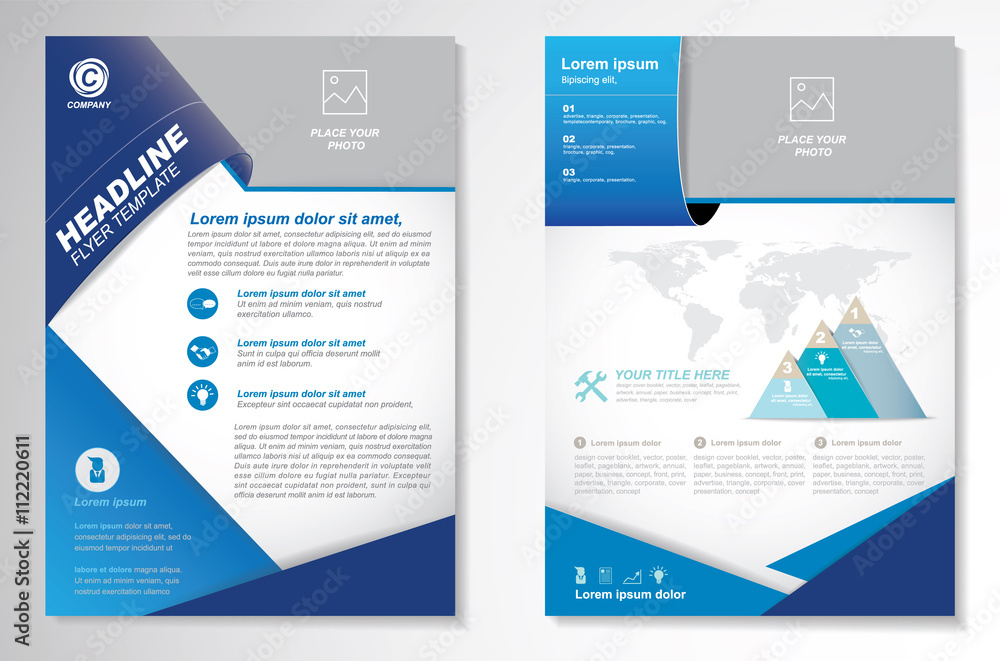 Vector Brochure Flyer design Layout template, size A4, Front page and ...