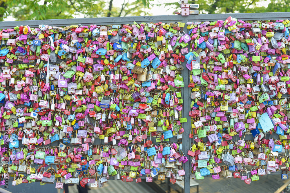 SEOUL,South Korea - MAY 24:Padlock at N Seoul Tower, at Seoul to Stock ...