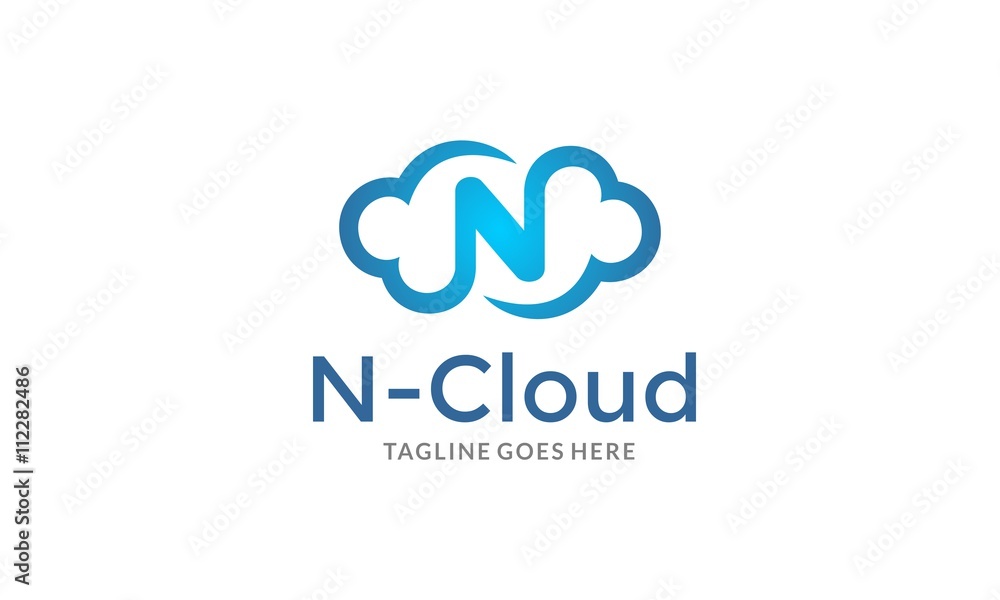N-Cloud Logo Stock Vector | Adobe Stock