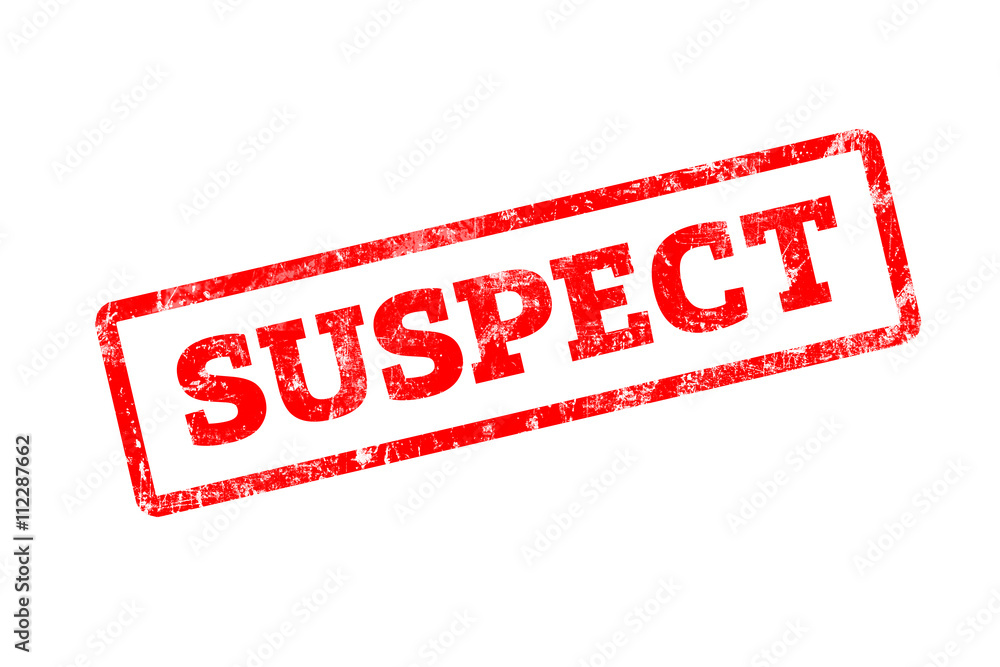 Стоковая иллюстрация «SUSPECT word written on red rubber stamp with ...