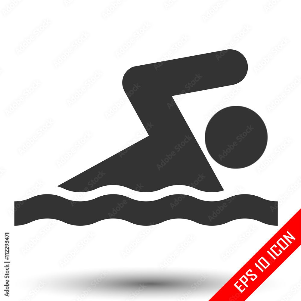 Swim icon, Swim Sign, Swim logo, vector flat illustration of swimming ...