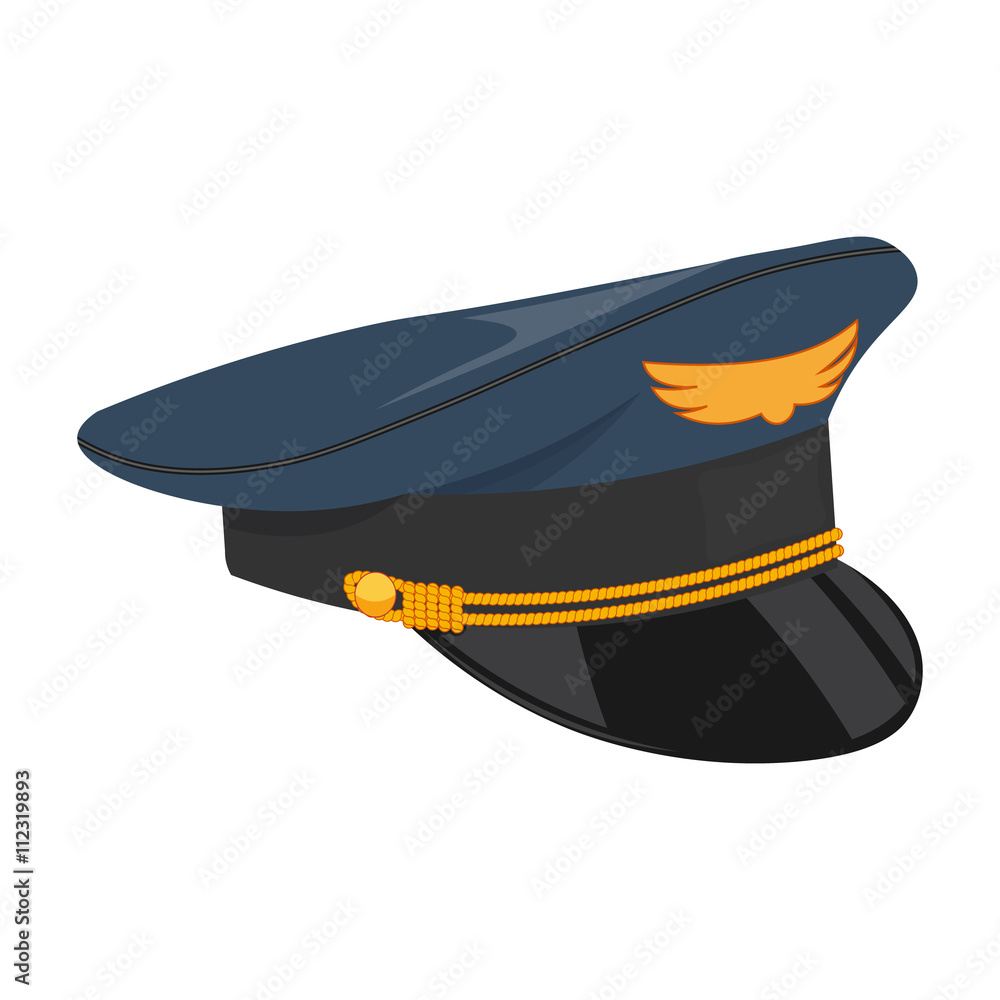 pilot cap vector illustration isolated on white background Stock Vector ...