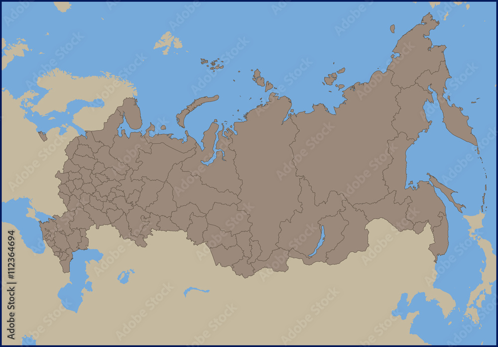 Empty Political Map of Russia Stock Vector | Adobe Stock
