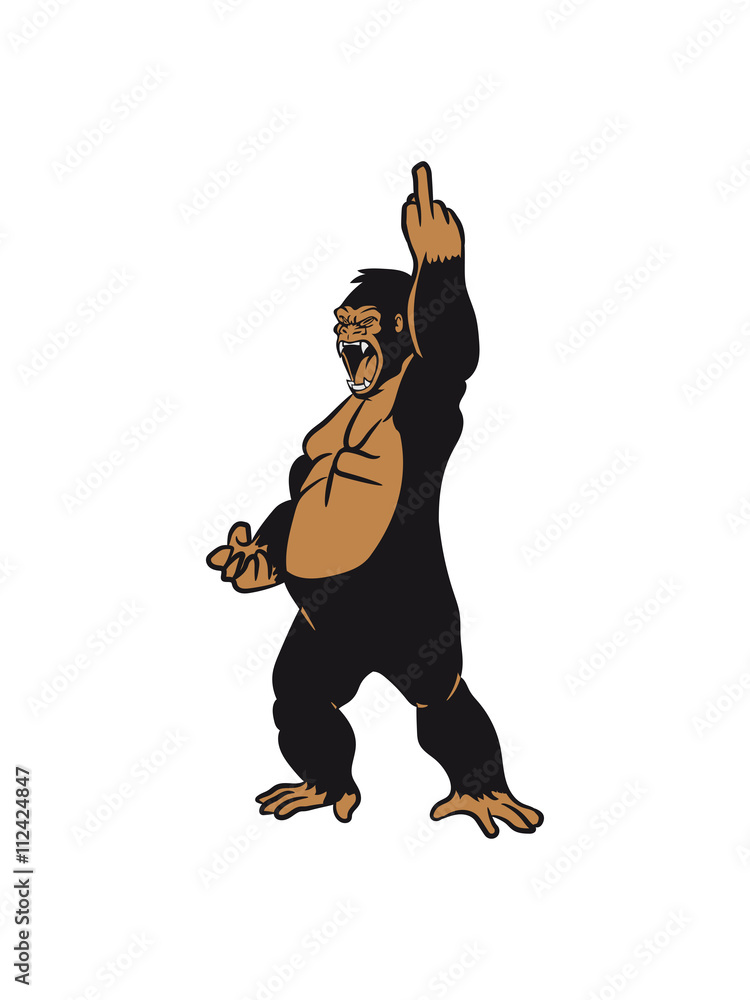 Stock-Illustration „Gorilla stinkefinger agro“ | Adobe Stock