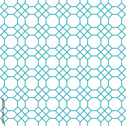 Octagons Pattern Vector Octagons Seamless Pattern Blue Octagon Shape