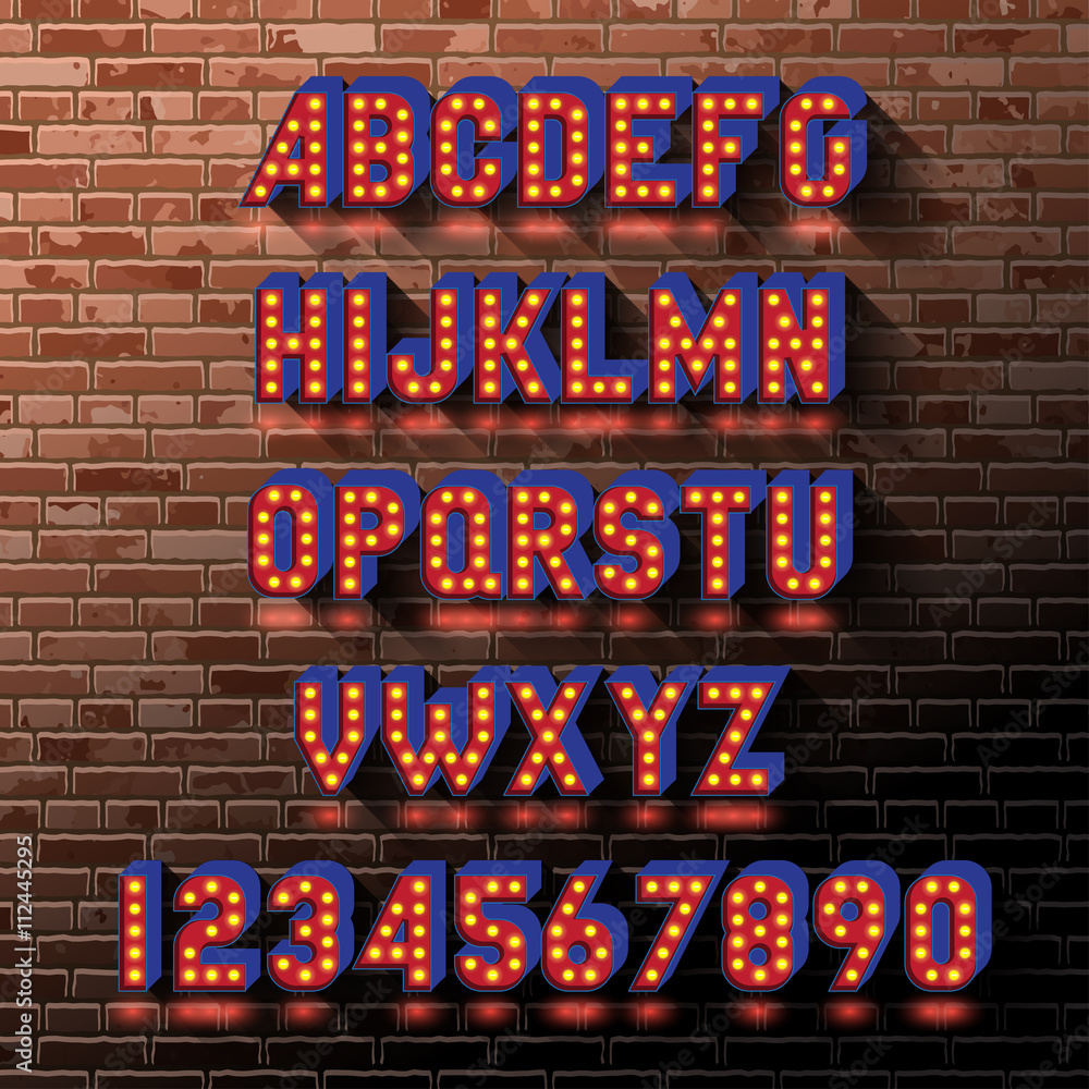 light bulb alphabet Stock Vector | Adobe Stock