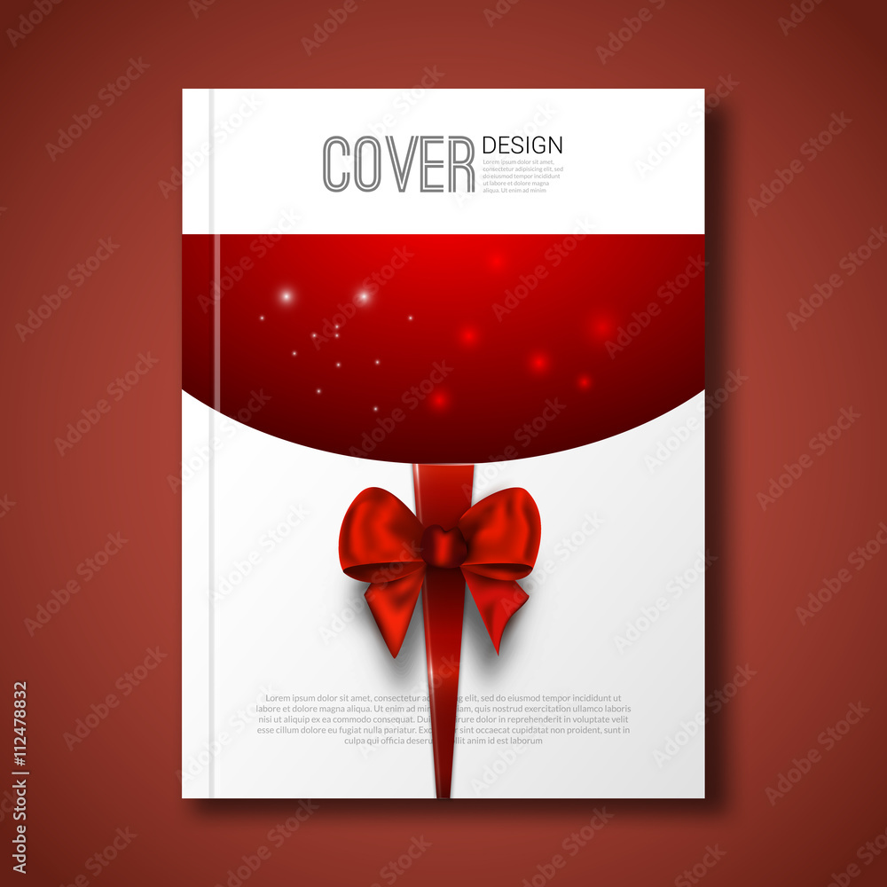 Merry christmas invitation, xmas card, cover, book template mockup ...